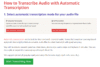 5 Free Audio Transcription Tools You Can Use Today - Escribr
